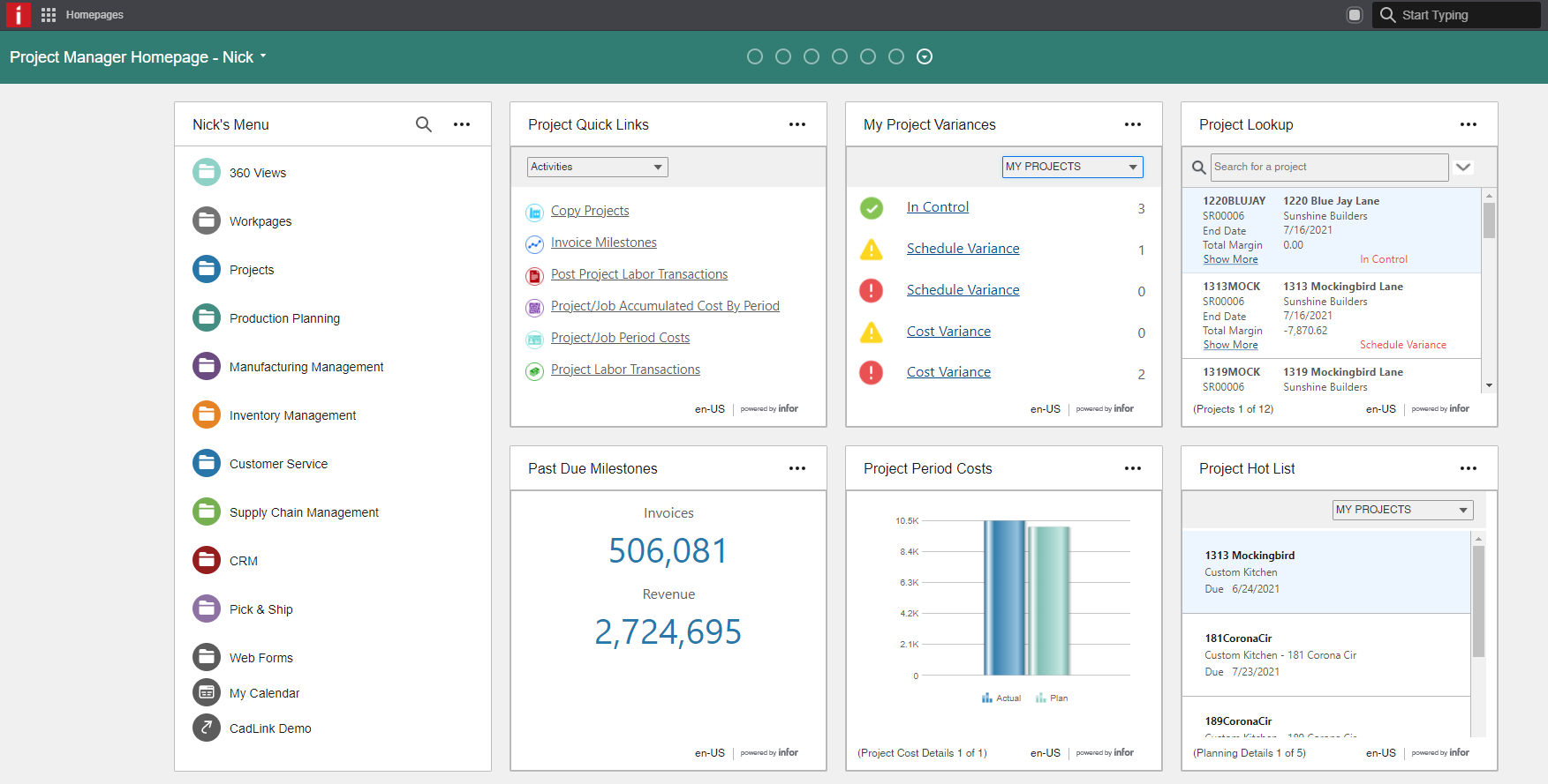 Infor CloudSuite Industrial/SyteLine is the Best ERP for Project-Based Manufacturers